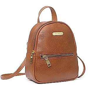 CLUCI Small Backpack for Women Cute Mini Leather Purse for Teen Girls Daypack Convertible Travel Shoulder Bag
