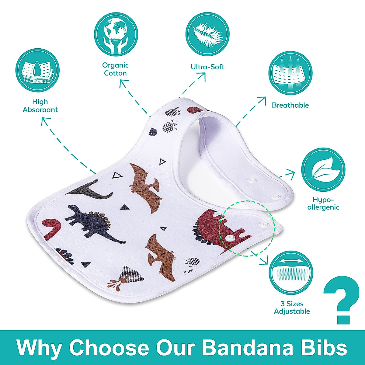 Burp Cloths & Baby Bibs Set 2-in-1 Cotton Super Absorbent and Soft Baby Spit Up Burping Rags for Boys and Girls