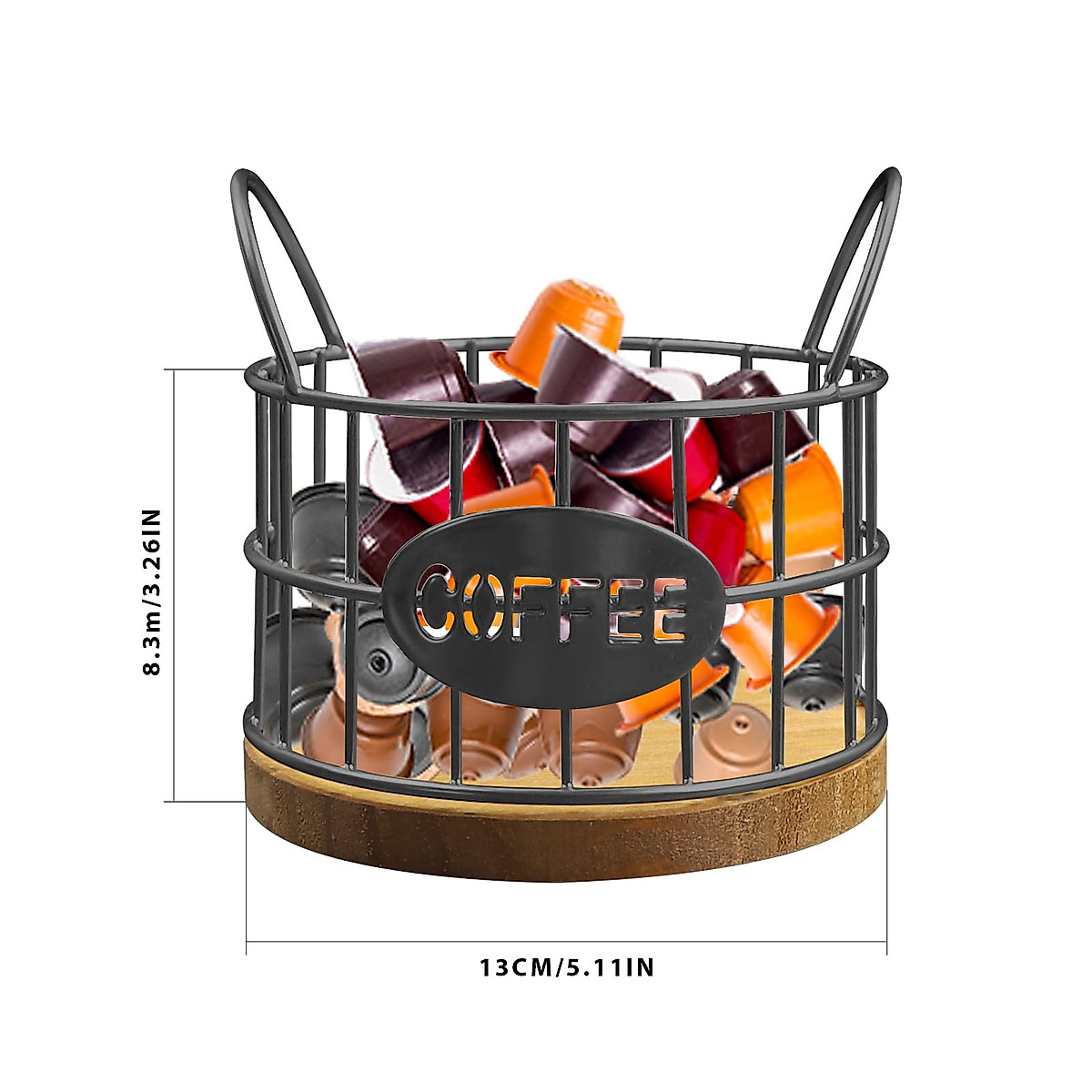QUTHZZHY Coffee Pods Holder Large Capacity Coffee Pod Baskets Portable k cup organizer Iron crafts for Storaging Espresso Capsule Fruit Snack