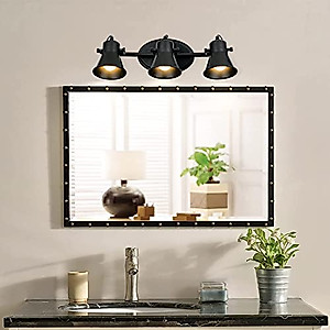 KEESFU 3-Light Track Lighting Kit,Black Semi Flush Mount Ceiling Light with 3 Rotatable Light Heads,Industrial Accent Lighting for Livingroom,Bathroom,Hallway,Art Wall,Bathroom,Kitchen.(3-Light)