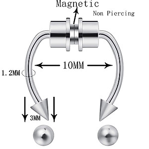 outerunner Fake Nose Ring Septum Piercing Magnet Magnetic Nose Hoop Rings Faux Septum Rings Non Piercing Clip On Nose Hoop Rings