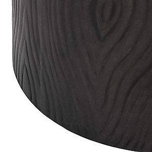 SAFAVIEH Outdoor Trunk Black Modern Concrete Round Accent Table