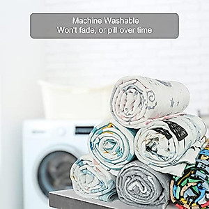 Baby Blanket for Boys Girls (Cloud Printed, 30"x40") with Double Layer Dotted Backing Soft Plush Minky Blanket for Toddlers Newborn