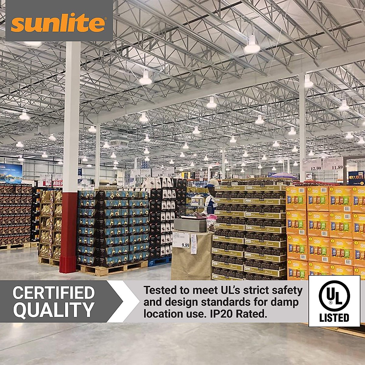 Sunlite 82109 LED A23 Light Bulb, 26 Watts (300w Equivalent), High Output, 4000 Lumens, Medium E26 Base, 120-227 Multi-Volt, Non-Dimmable, UL Listed, 4000K Cool White