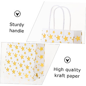 SOLUSTRE 36 Pcs Kraft Paper Gift Bag Paper Gift Bags Candy Gift Bags Gift Wrapping Bags Yellow Shopping Bags Halloween Presents Bag Retail Bags Christmas White Kraft Paper Child Customized