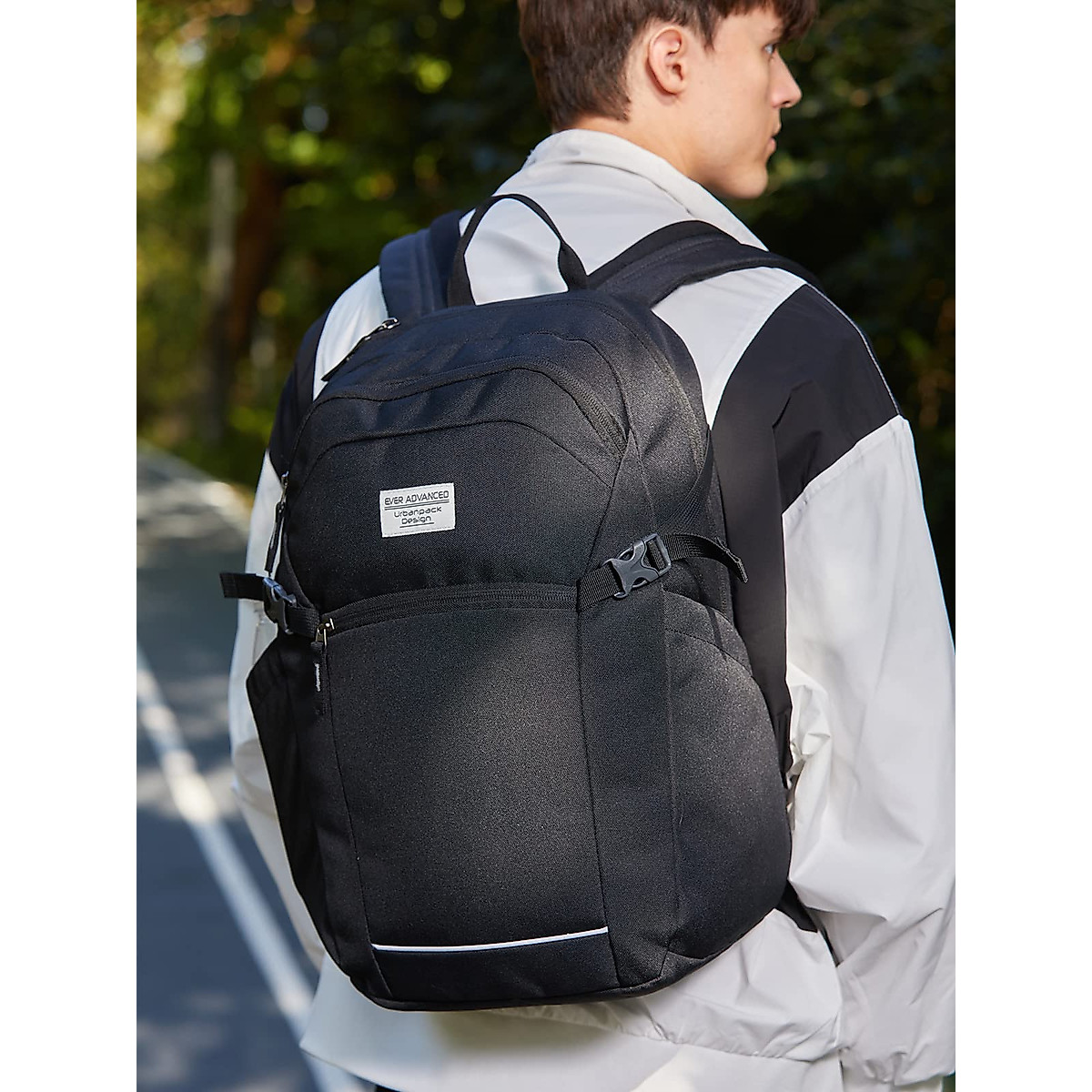 EVER ADVANCED Work School Backpack for College High School Students, Travel Laptop Backpack for Women Men with Luggage Sleeve, Fit 15.6Inch Laptop, Water Resistant Bookbag Carry on BagPack, Army Green