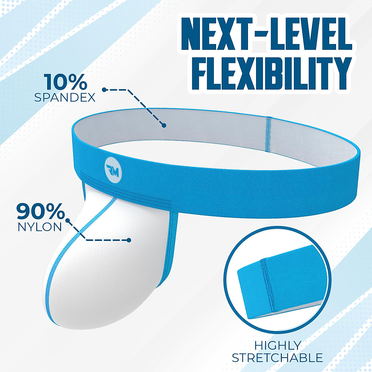 Real Men Pouch Jock Strap, Vasectomy Underwear, Athletic Supporters for Men, Men Jockstrap, Jockstraps for Men, Men Thong G-string Alternative, Jock Straps Male Underwear Large, White w Cyan