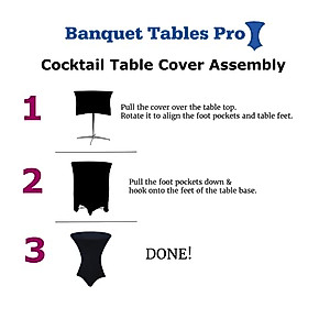 Banquet Tables Pro 30 Diameter x 42" Height White Spandex Highboy Table Cover