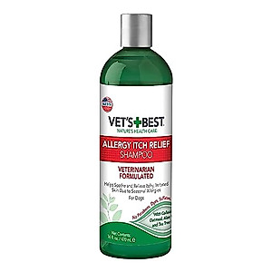 Vet's Best Allergy Itch Relief Dog Shampoo | Cleans and Relieves Discomfort from Seasonal Allergies | Gentle Formula | 16 Oz