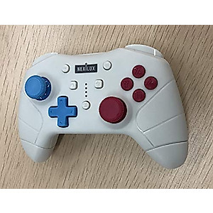 NEXiLUX Wireless Pro Mini Controller Compatible with Nintendo Switch (Motion Sensor & Turbo Enhanced), PC, Android Phone and Android TV - Light Gray (NXL-95227)