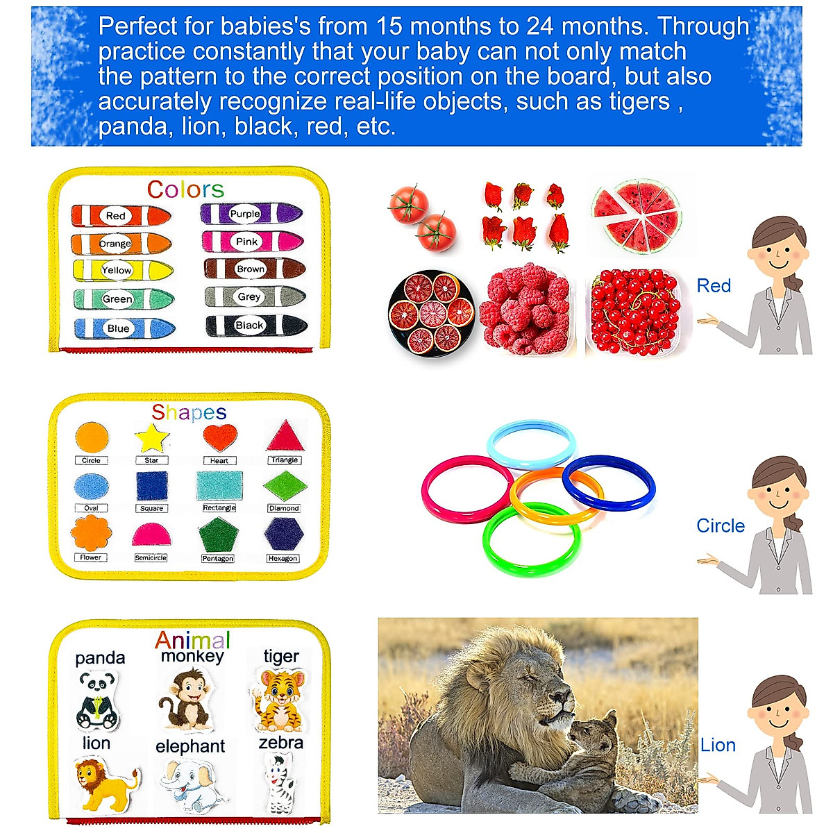 HAPTIME Busy Board for Toddlers, Montessori Sensory Board for 1 2 3 4 Year Old Toddler to Develop Basic Life Fine Motor Skill,Road Trip Essentials Kids Early Educational Activity Toy for Boy and Girl