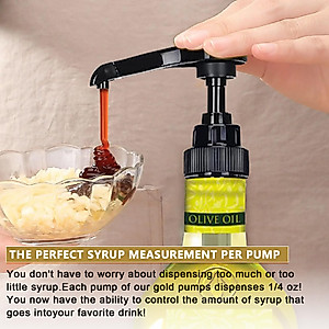 ZTTXL 10 Packs Coffee Syrup Pump Dispenser,Fits 25.4 Oz/750ml Coffee Flavoring Syrup Bottles,No Dripping, Fits Home & Coffee Bar Drinking Mixes,Free 4 Golden Spoons