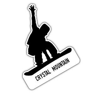 Crystal Mountain Washington Ski Adventures Souvenir 4 Inch Vinyl Decal Sticker Board Design