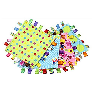 G-Tree Tag Blanket Baby Infant Comfort Plush Security Blanket Cute Soft Kids, Newborn Gift Birthday Present(Green Dot)