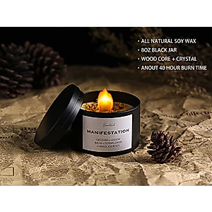 Crystal Candle Gifts - Sister Gifts from Sister, Sister Gifts, Candle for Women Gifts, Soy Candles, Manifestation Candle, Wood Wicked Candles, New Home Housewarming Candle - Up to 40 Hour Burn time