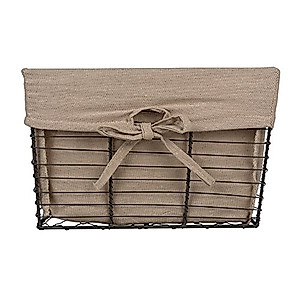 DII Farmhouse Chicken Wire Storage Baskets with Liner, Medium, Vintage Taupe, 11x7.88x7", 2 Piece