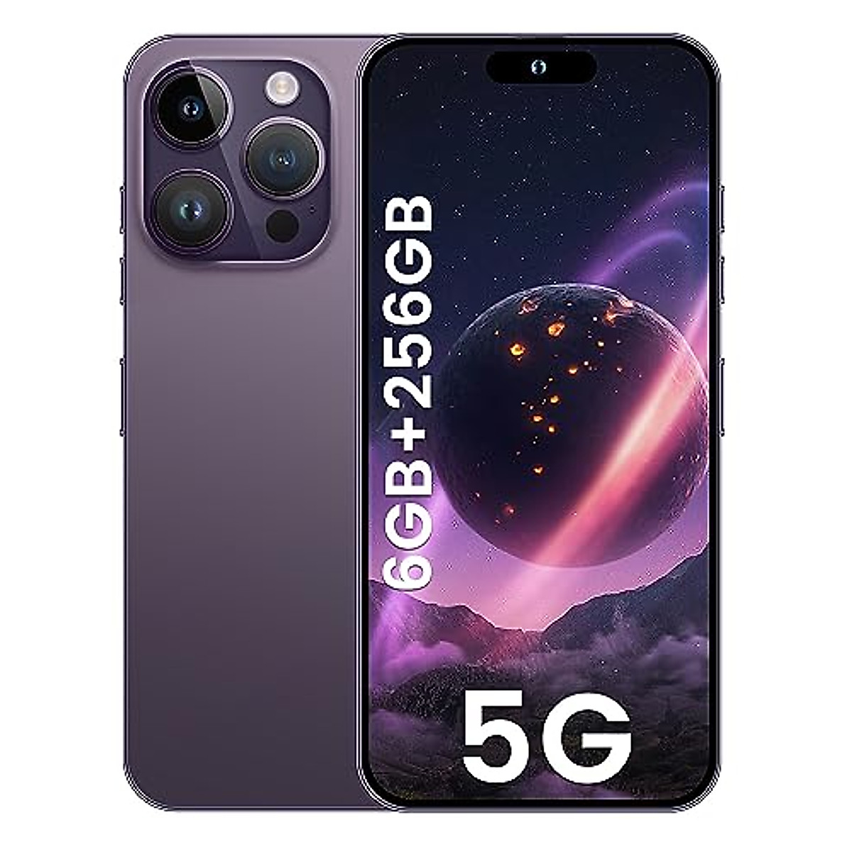 ExAchat A14 Pro Max 5G Smartphone Unlocked,6.82" FHD+ Display 120HzD 6GB+256GB Android13 PhoneUnlocked 64MP Camera 6800mAh Dual SIM Cell Phone with Headset/GPS/Fingerprint/Face ID