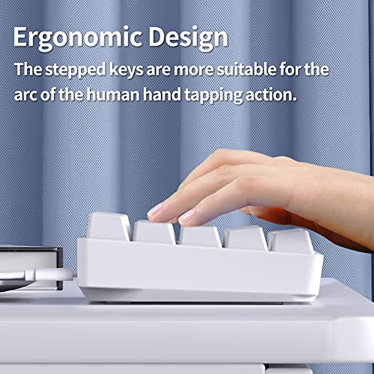 TMKB 60 Percent Gaming Keyboard LED Backlit Ultra-Compact 68 Keys Mechanical Keyboard with Separate Arrow/Control Keys, T68SE, Red Switch