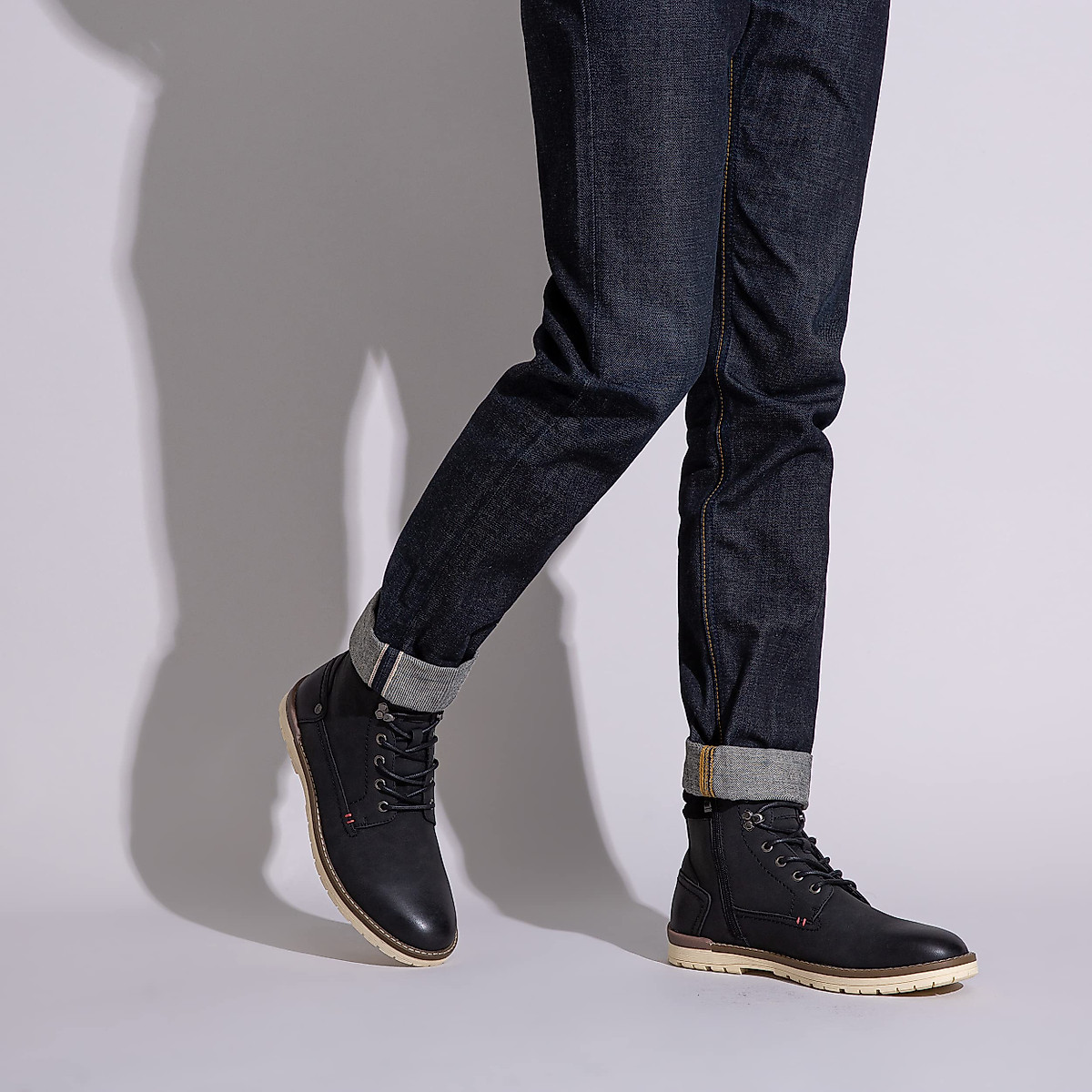 Vostey Men's Chukka Boots Motorcycle Casual Hiking Boot for Men(BMY671B Black 10.5)