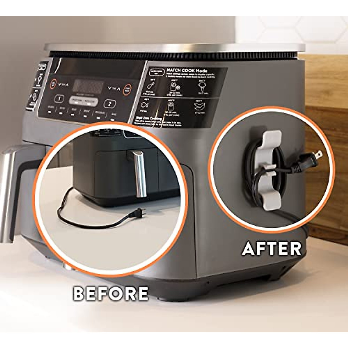 Cord Organizer Wrapper for Electrical Appliances, 10 Pack - Stick on Holder and Power Cable Keeper for a Tidy Kitchen and Home Use - Wrap Winder with Adhesive Backing for Better Appliance Storage