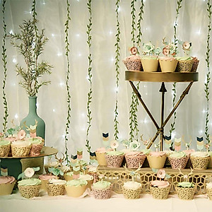 Lvydec Artificial Vine Greenery Garland, 265 Feet Green Leaves Ribbon Fake Ivy Leaf Garland for DIY Wedding Party Craft Wall Decoration