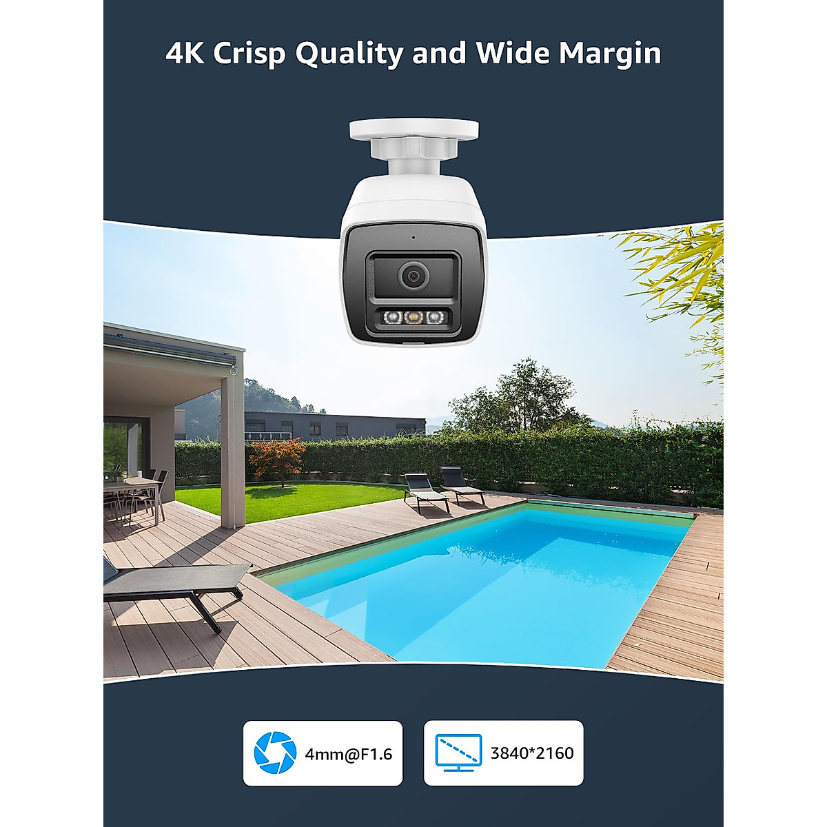 ANNKE H800 4K PoE Security Camera System, 12MP 8CH H.265+ NVR with 2TB Hard Drive for 7/24 Recording, AI Human/Vehicle Detection, 4x8MP Outdoor Bullet IP Cam, 4mm Lens, IP67, Built-in Mic&SD Card Slot