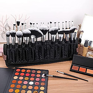 DUcare Makeup Brush Organizer 30pcs Folding Travel Professional Makeup Brushes Case Bag Stand-up Cosmetic Bag Artist Storage Bag (Only Bag)