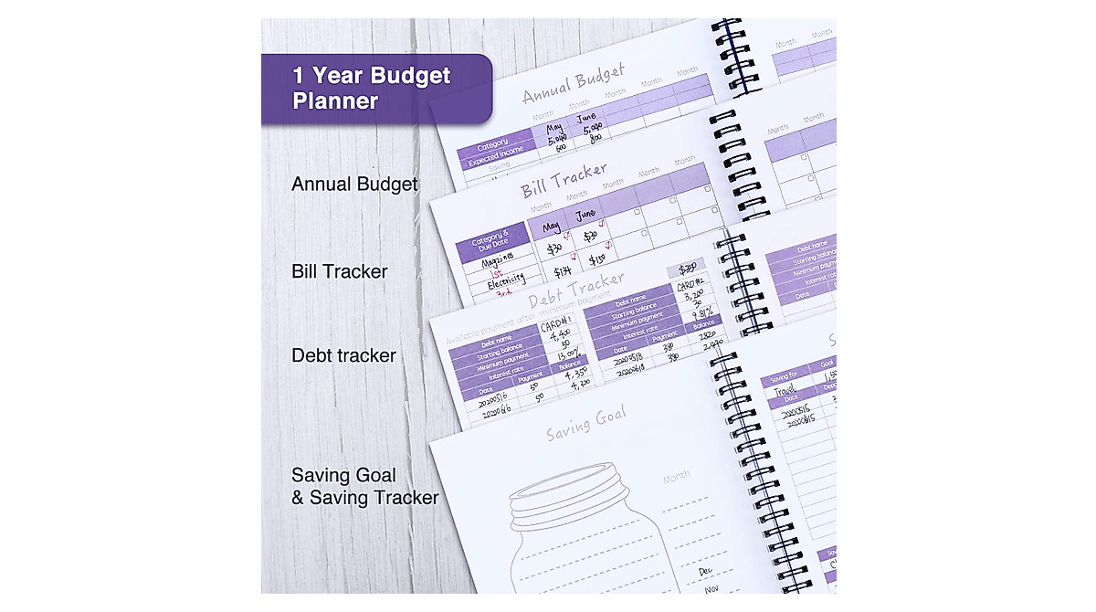 Monthly Budget Planner Book with 12 Pockets | Easy Financial Tracking
