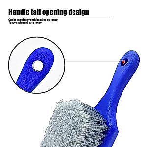 gunhunt 1 PC Car Tire Cleaning Brush with Short Handle, 8.26" x 2.95" x 2.95" Car Soft Bristle Wheel Cleaning Brush, Car Tire Cleaning Tool, Suitable for Most Models (Blue)