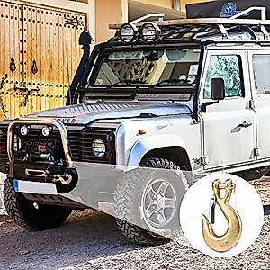 Clevis Slip Hook 3/8" - Forged G70 Steel Chain Hook with Safety Latch 18,000 Lb Capacity for Rigging Deck Hauler Receiver Hitches Trailer Wrecker Truck (4 Pack)