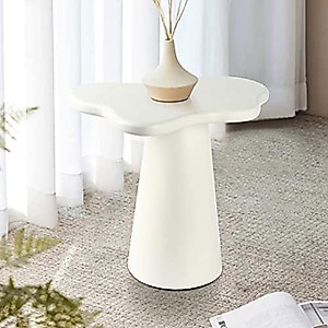 GRFIT Side Table End Table Small Drinking Table, Cloud Shaped End Table,Nightstand，Side Table Coffee Table for Small Place,for Office, Living Room Balcony and Bedroom, White Tea Table Coffee Table