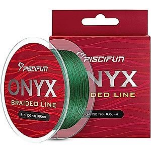Piscifun Onyx Braided Fishing Line Advanced Superline Braid Lines 150Yd 6lb Green