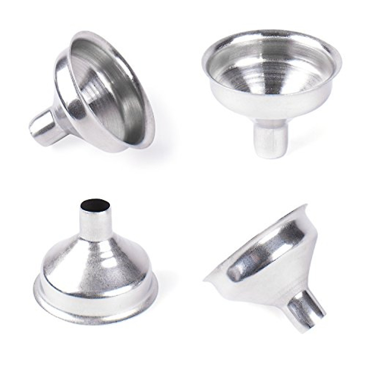 1.25" Stainless Steel Mini Funnels for Miniature Bottles, Essential Oils, DIY Lipbalms, Cooking Spices Liquids, Homemade Make-Up Fillers (6 Pack) by Super Z Outlet