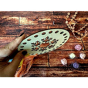 Basket bottom 6 inch 15 cm small Ornament. Wooden Cross Stitch Yarn Holder organizer base