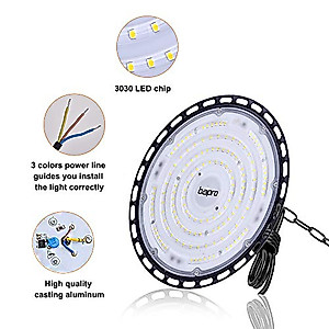 bapro 15 Pack 300W UFO LED High Bay Light Factory Warehouse Industrial Lamp, 6500K Daylight White LED Commercial High Bay Light Workshop Light Garage Light, Fast Dispatch from USA (300W, 15 Pack)
