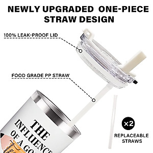 Zzkol 20 oz Influence Of A Good Teacher Can Never Be Erased Back to School Vacuum Double Wall Insulated Tumbler with Lid and Straw, Stainless Steel Travel Coffee Cup Graduation Appreciation Mug Gifts