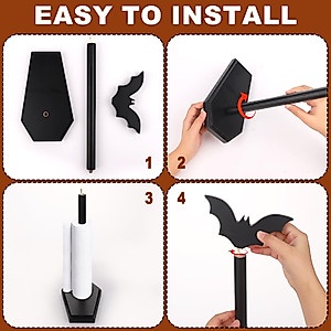 Bat Paper Towel Holder, Toilet Paper Holder Stand Black Paper Towel Holder Countertop Paper Holder Standing for Kitchen Bathroom Gothic Home Decor Halloween Decoration