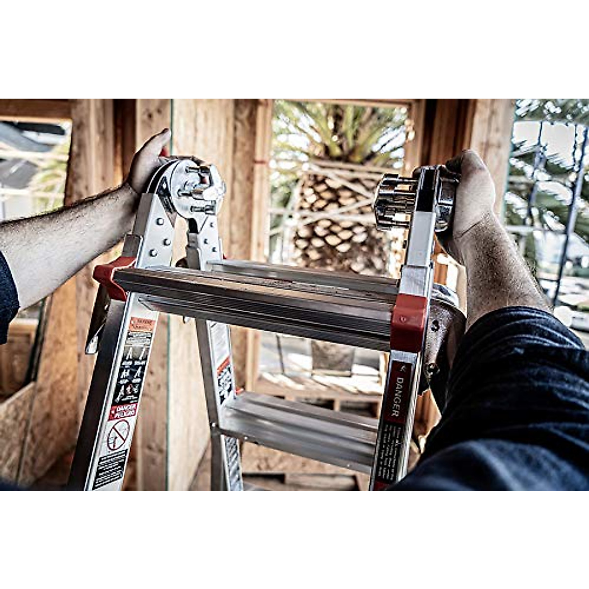 Little Giant Ladders, Revolution with Ratchet Levelers, M26, 26 ft, Multi-Position Ladder, Ratchet™ leg levelers, Aluminum, Type 1A, 300 lbs weight rating (12026-801)