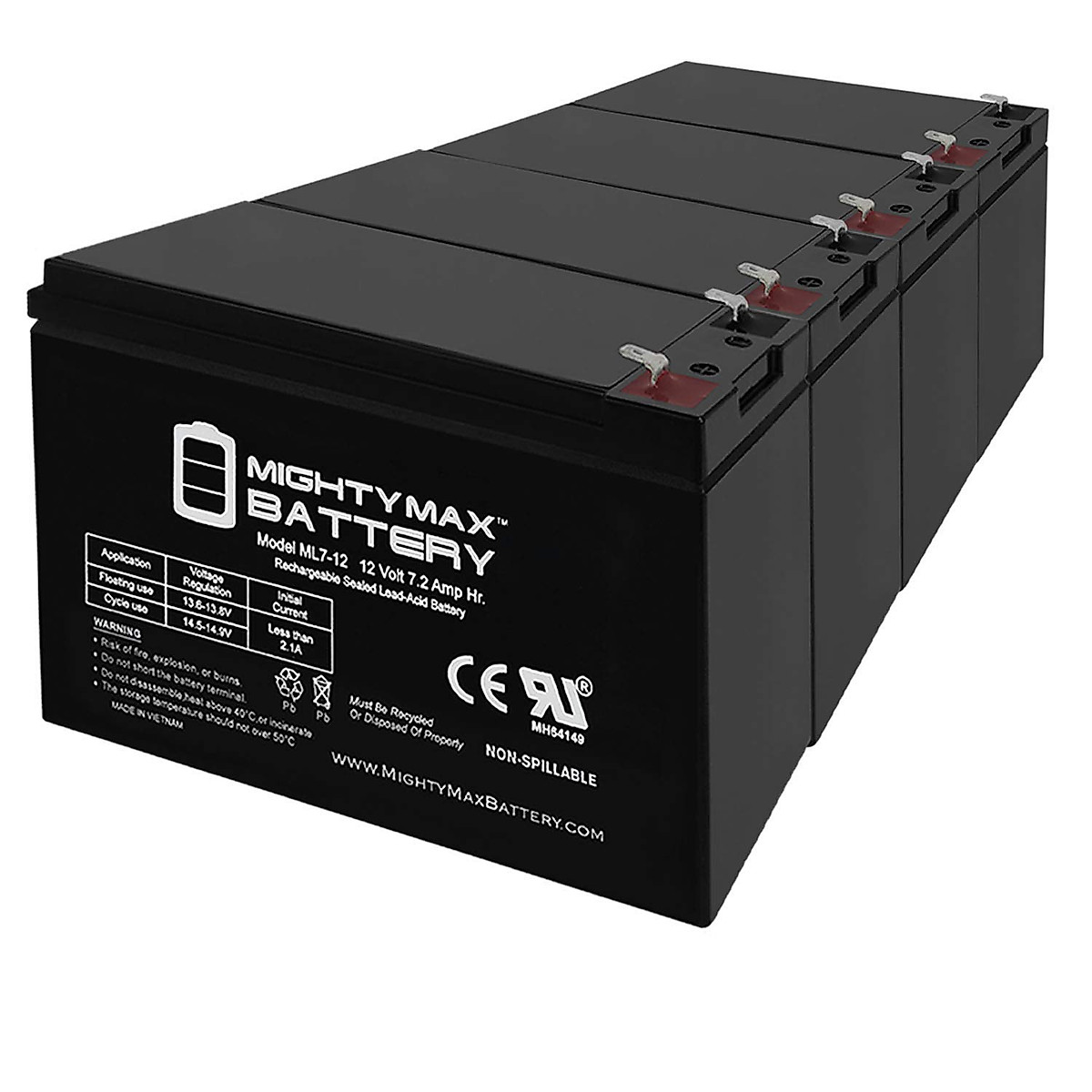 Mighty Max Battery 12V 7.2AH Replacement Battery for CyberPower CPS1500AVR UPS - 4 Pack