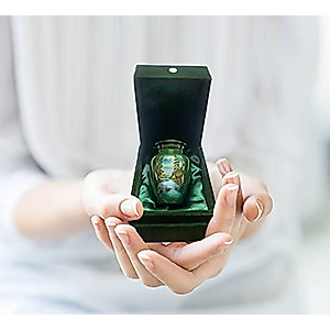 Deer Keepsake Urn, Deer Token Urn for Ashes, Hunting Urn, Mini Buck Urn, Hand Painted Memorial Mini Jar, Handmade Minature Forest Urn with Velvet Case & Bag (Keepsake)