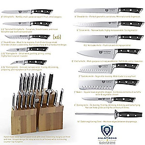 The Dalstrong Gladiator Series Elite 18pc Colossal Knife Set Bundled With The Dalstrong Premium Whetstone Kit - #1000/#600 Grit