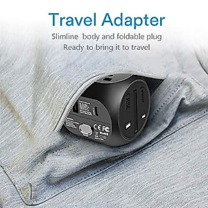 UPPEL Universal Travel Adapter Power Adapter All in One European Adapter Travel Converter with QC3.0&USB&Type-C Port Function Charger,Universal Plug Adapter Used in UK/US/EU AU/Asia(200 Countries)