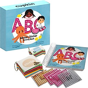 Cupkin Mosaic Sticker Art Kits for Kids and Adults - ABC Mosaics Art Craft Kit for Boys and Girls - 52 Page Sticker by Number Mosaic Kit with 3,000+ Jewel + Foam Stickers + Coloring Book for Kids