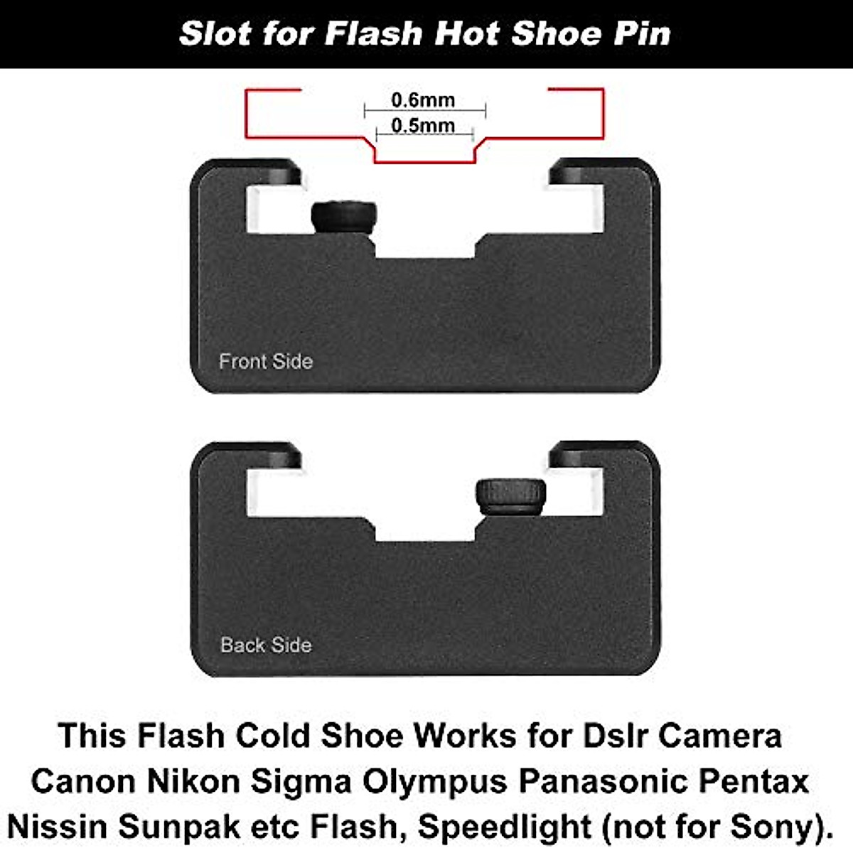 Updated Anwenk Flash Cold Shoe Mount Adapter Flash Shoe Mount Flash Stand Adapter with 1/4"-20 Tripod Screw Thread for Camera Flash Nikon Canon Olympus Panasonic Speedlite Flash, 2Pack