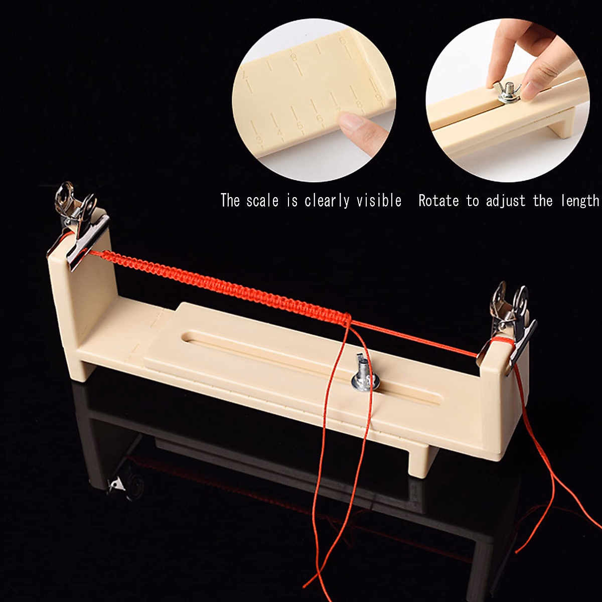 iDili Braided Thread Holder Jig, DIY Hand-Knitted Rope Woven Holder, Hand Bracelet Rope Making Tool Rope Braided Fixing Frame Plate, DIY Craft Braiding Tool with Scale, Adjustable Length