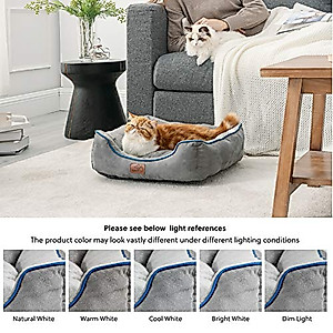 Bedsure Small Dog Bed for Small Dogs Washable - Cat Beds for Indoor Cats, 20 Inches Rectangle Cuddle Puppy Bed with Anti-Slip Bottom, Grey