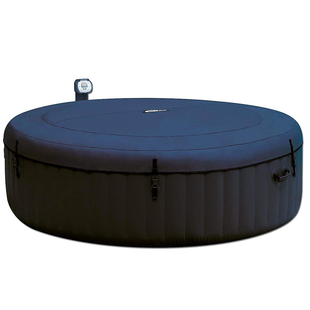 Intex 28409E PureSpa 6 Person Home Outdoor Inflatable Portable Heated Round Hot Tub Spa 85-inch x 28-inch with 170 Bubble Jets, Built in Heat Pump, and Drink Cup Holder Refreshment Tray (2 Pack)