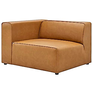Modway Mingle Vegan Leather 2-Piece Sectional Loveseat in Tan