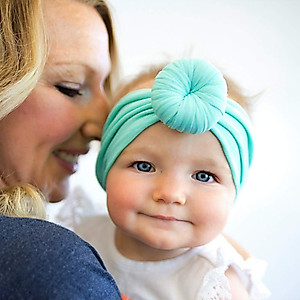 Qandsweet Baby Headbands Circle Bows Knotted Soft Silk Nylon Headwraps For Newborn Infant Toddlers Girl Kids