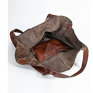 LXMISSX 2023 New Ladies Leather Satchel Tote Bag | Casual Soft Large Capacity Tote Women Handbags,Pu Leather Shoulder Bag (coffee)